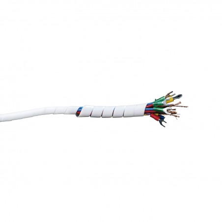 ES25 - Espiral para cable 25mm (1") x10m blanco 24-60 Cables 16 AWG Dexson