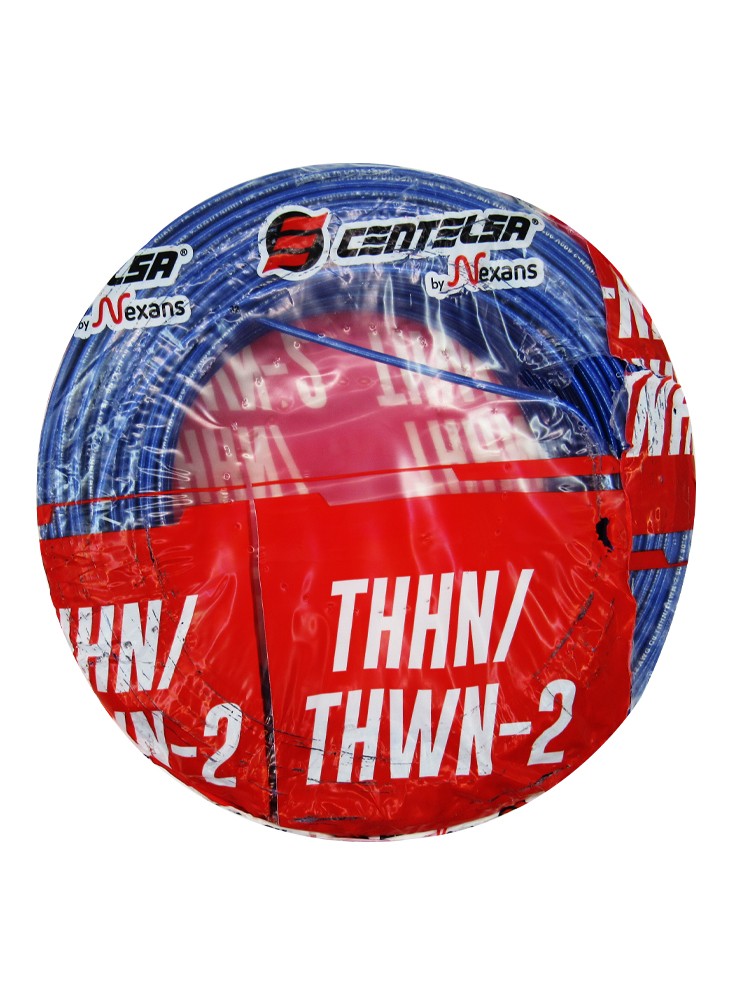 CB12ZR - Cable N°12 AWG THHN-THWN rollo x 100m azul CENTELSA BY NEXANS