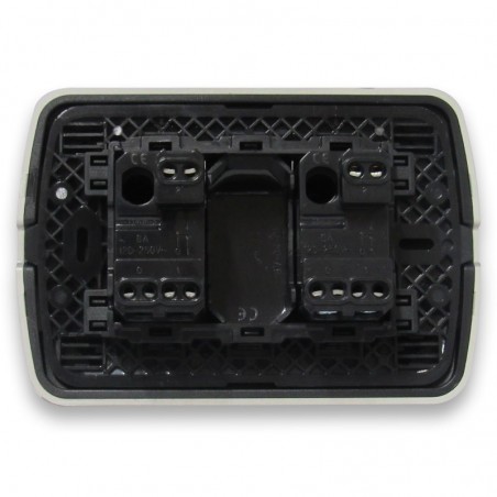 IE2ES - Interruptor doble escala/conmutable negro placa satín Loft Enerlux