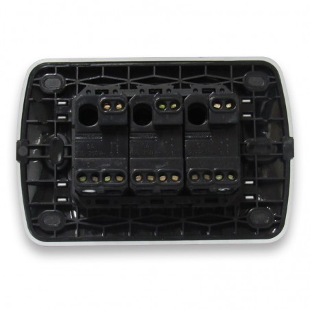 IE3ES - Interruptor triple escala/conmutable negro placa satín Loft Enerlux